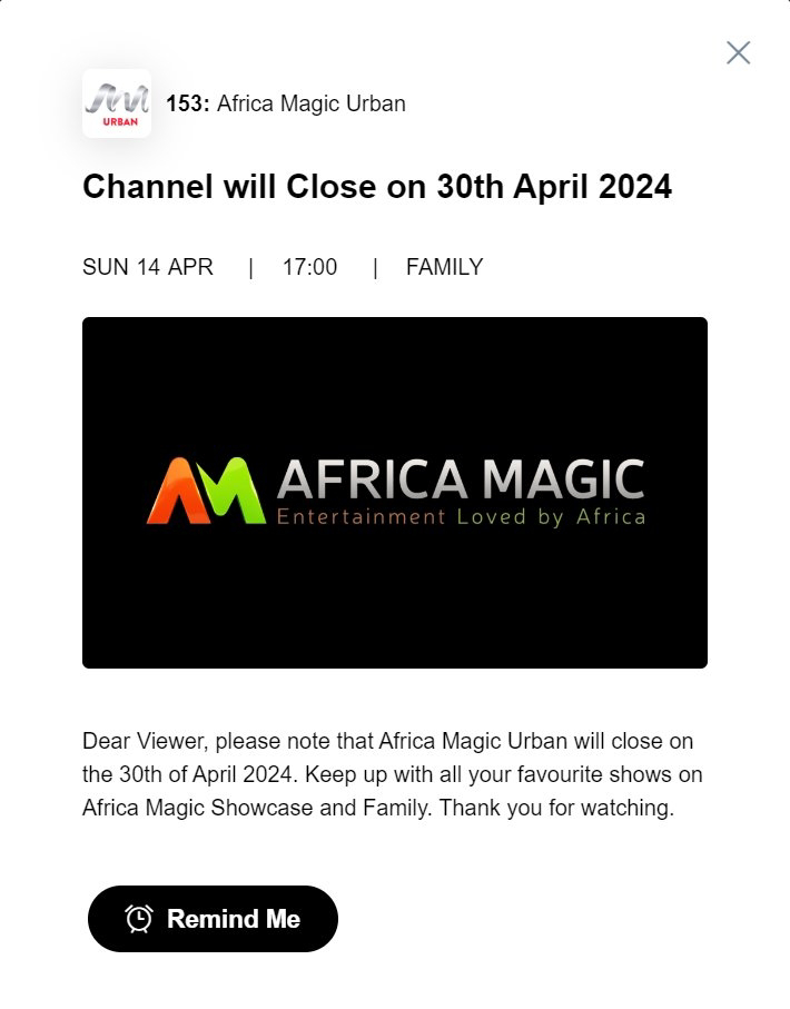 African Magic Urban leaving Dstv by April 2024 - TrippleMonline